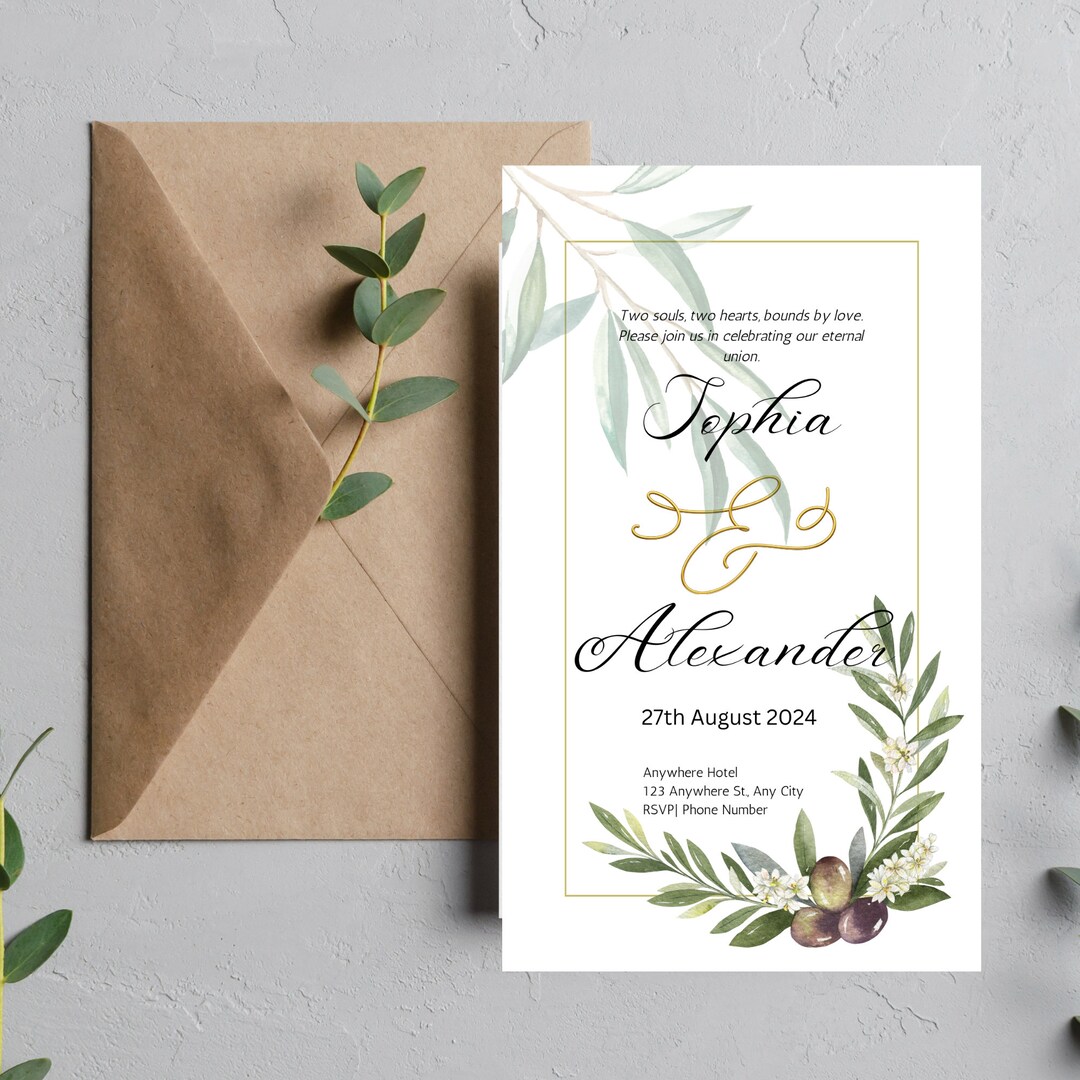Personalized Digital Wedding Invitation | Elegant Customizable ...
