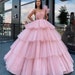 Baby Pink Multilayer Prom Dress Princess Personalize Dres Tulle Sweep ...