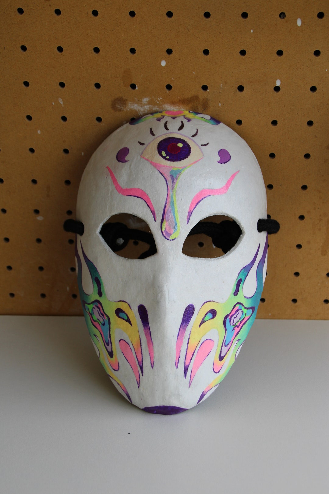 Raver UV Paint Paper Mache Mask - Etsy