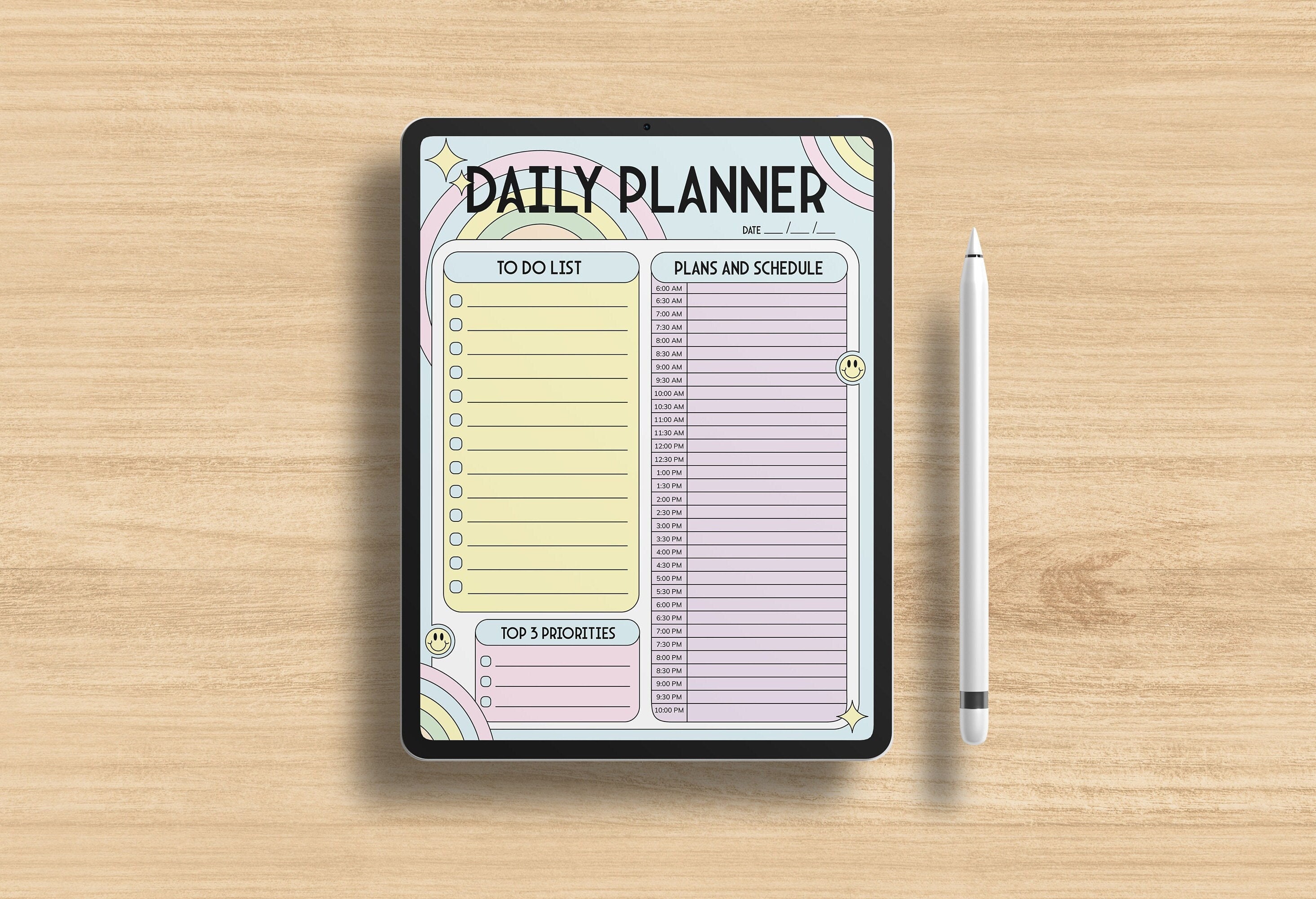 Colorful Digital Daily Planner Printable Planner Funky - Etsy