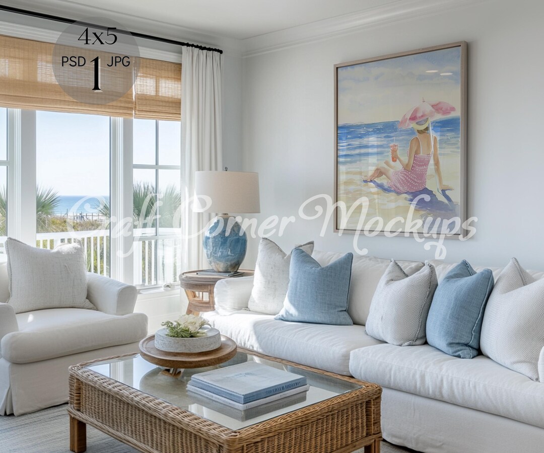 Beach House Frame Mockup, Coastal Frame Mockup, Beach Wall Art Frame ...