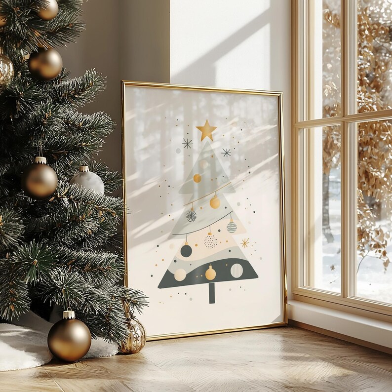 Christmas Mockup Frame Gold, Christmas Frame Mockup,minimalist Frame ...