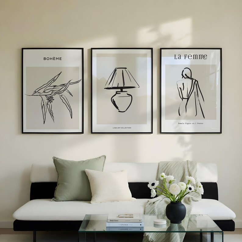 3 Frames Mockup PSD, Gallery Wall Frame Mockup,set of Three Wall Art ...