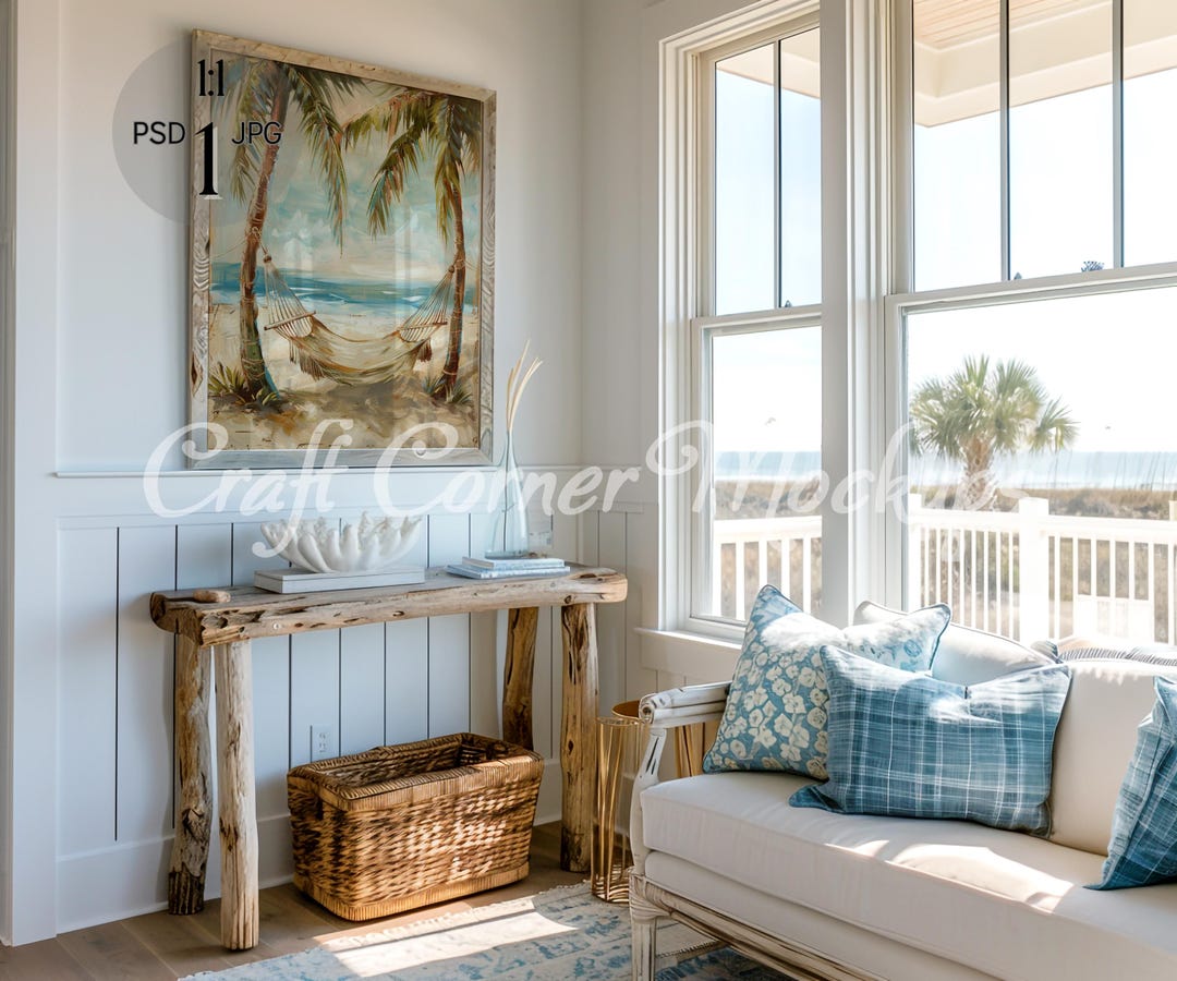 Beach House Frame Mockup, Coastal Frame Mockup, Beach Wall Art Frame ...