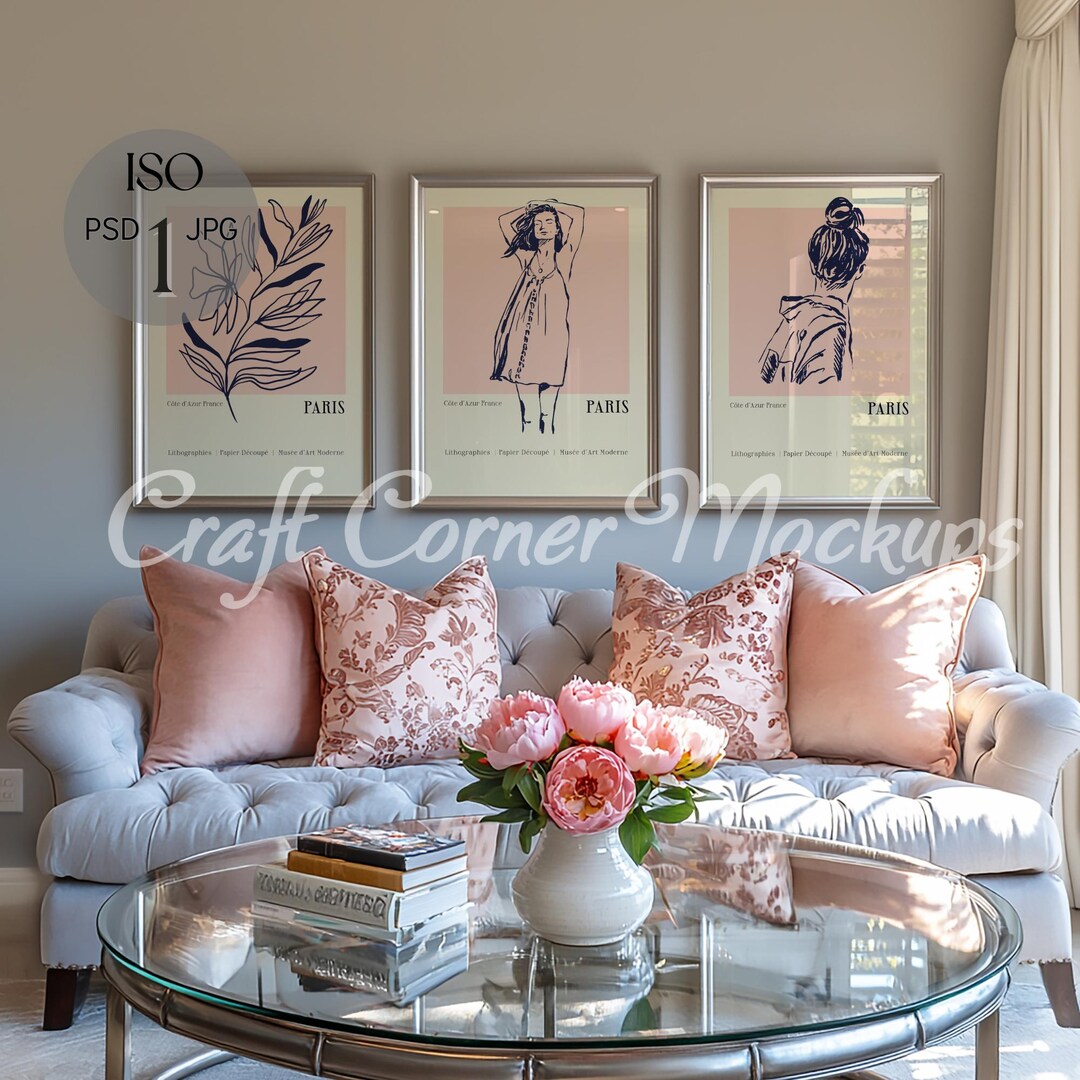 3 Frames Mockup, Gallery Wall Frame Mockup,set of Three Frames Modern ...