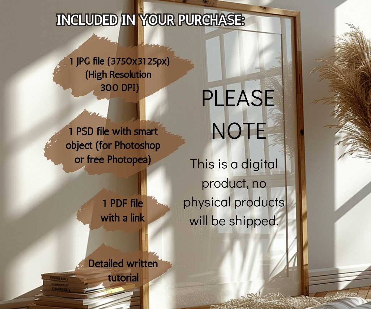 DIN A Frame Mockup, Frame Leaning on Wall Template Photoshop ...