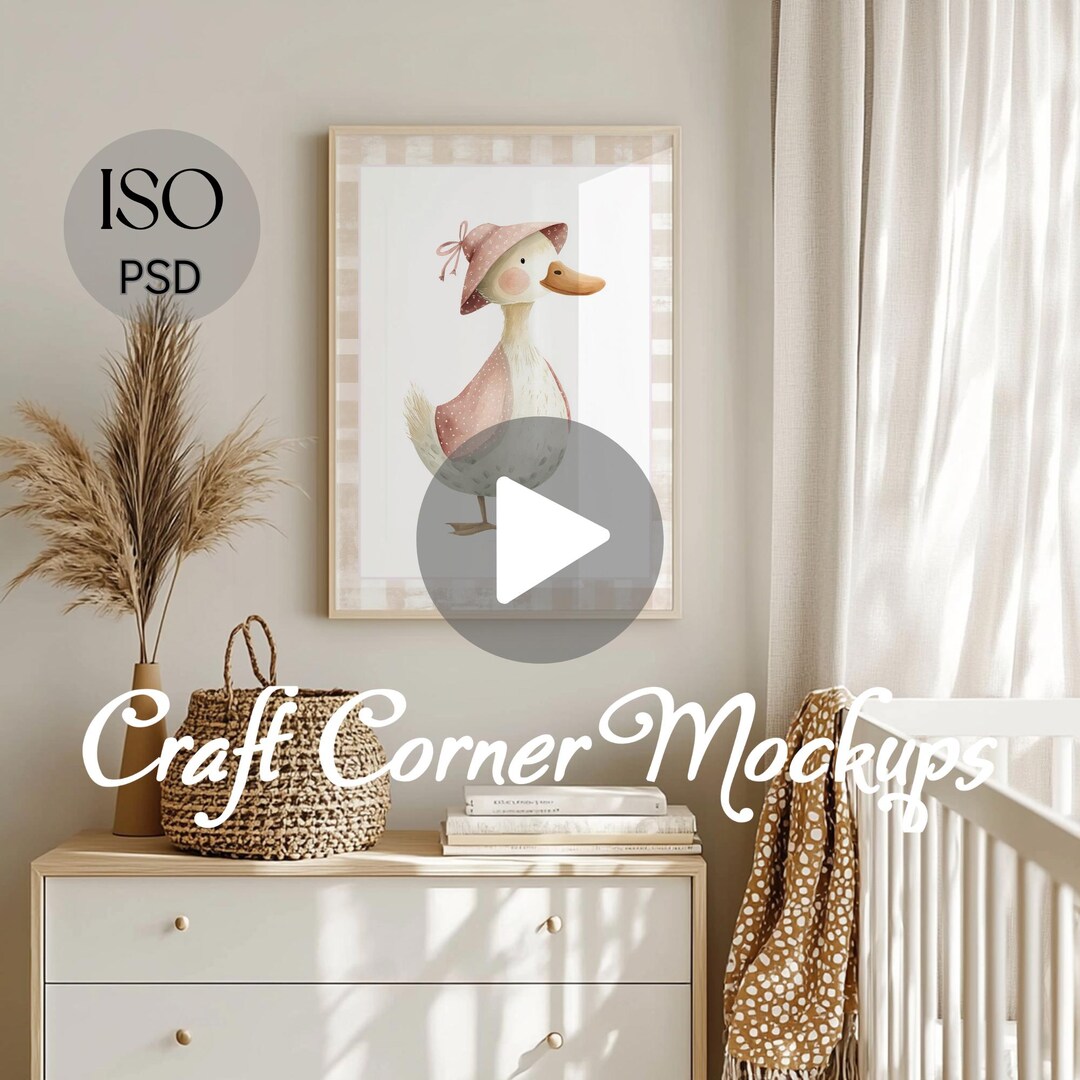 Nursery Frame Video Mockup, ISO Vertical Animated Wall Art (PSD) - Etsy