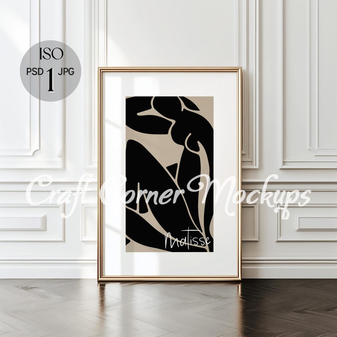 Gold Frame Mockup, Gold Frame Art Mockup, Gold Minimalist Frame Mockup ...