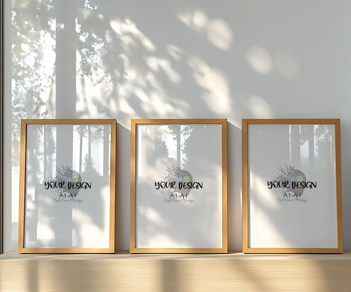 3 Frames Mockup, Gallery Wall Frame Mockup, Set of Three Frames Mockup ...