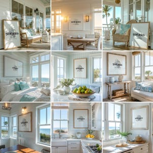 Beach House Frame Mockup Bundle | Beach Frame Mockup Bundle | Coastal ...