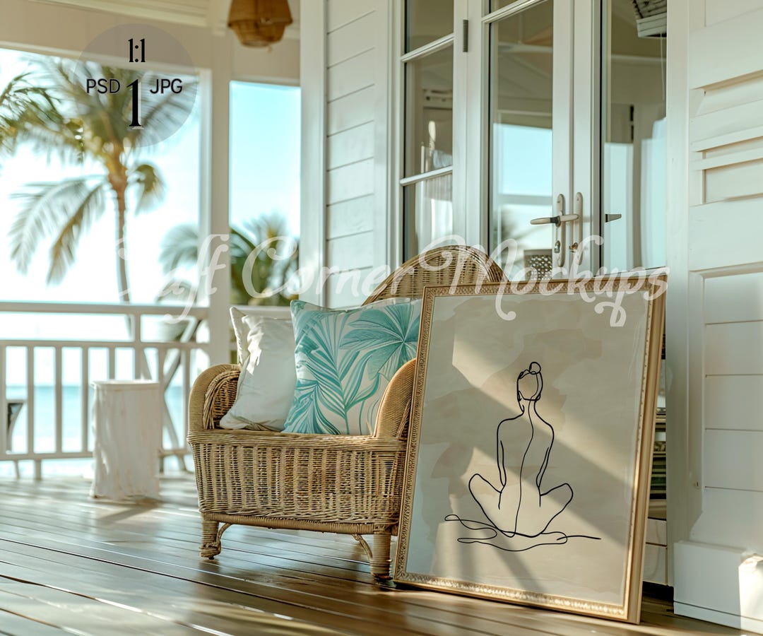 Beach House Frame Mockup, Coastal Frame Mockup, Beach Wall Art Frame ...