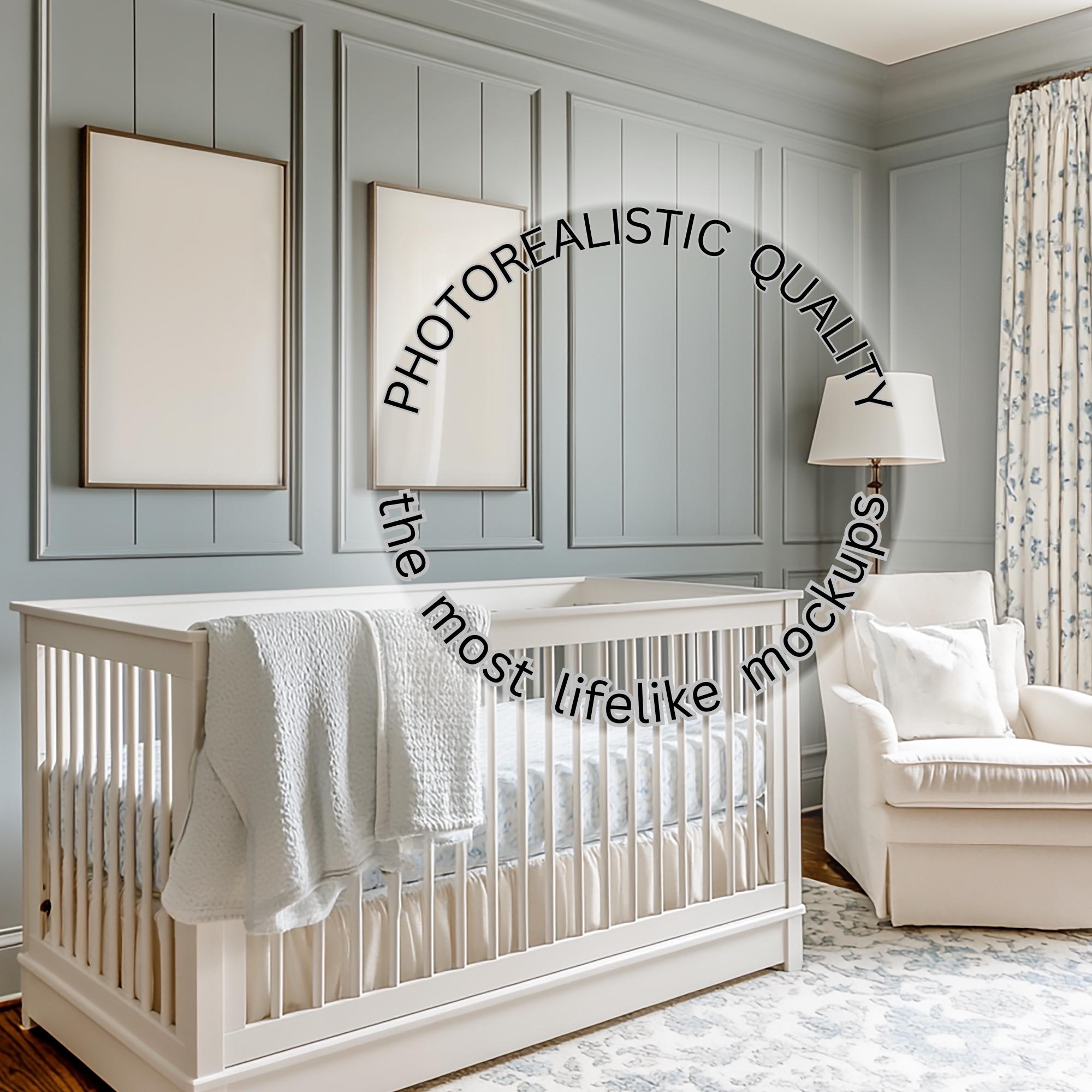 Nursery Frame Mockup for Baby Boy Room With Two Frames, Nursery Mockup ...