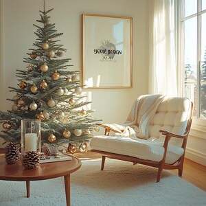 Christmas Frame Mockup Vertical, Frame Mockup Christmas, Wall Art Frame ...