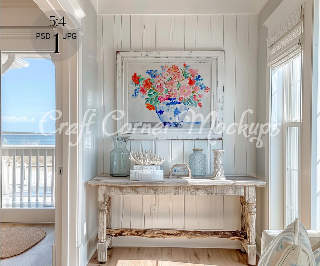 Beach House Frame Mockup, Coastal Frame Mockup, Beach Wall Art Frame ...