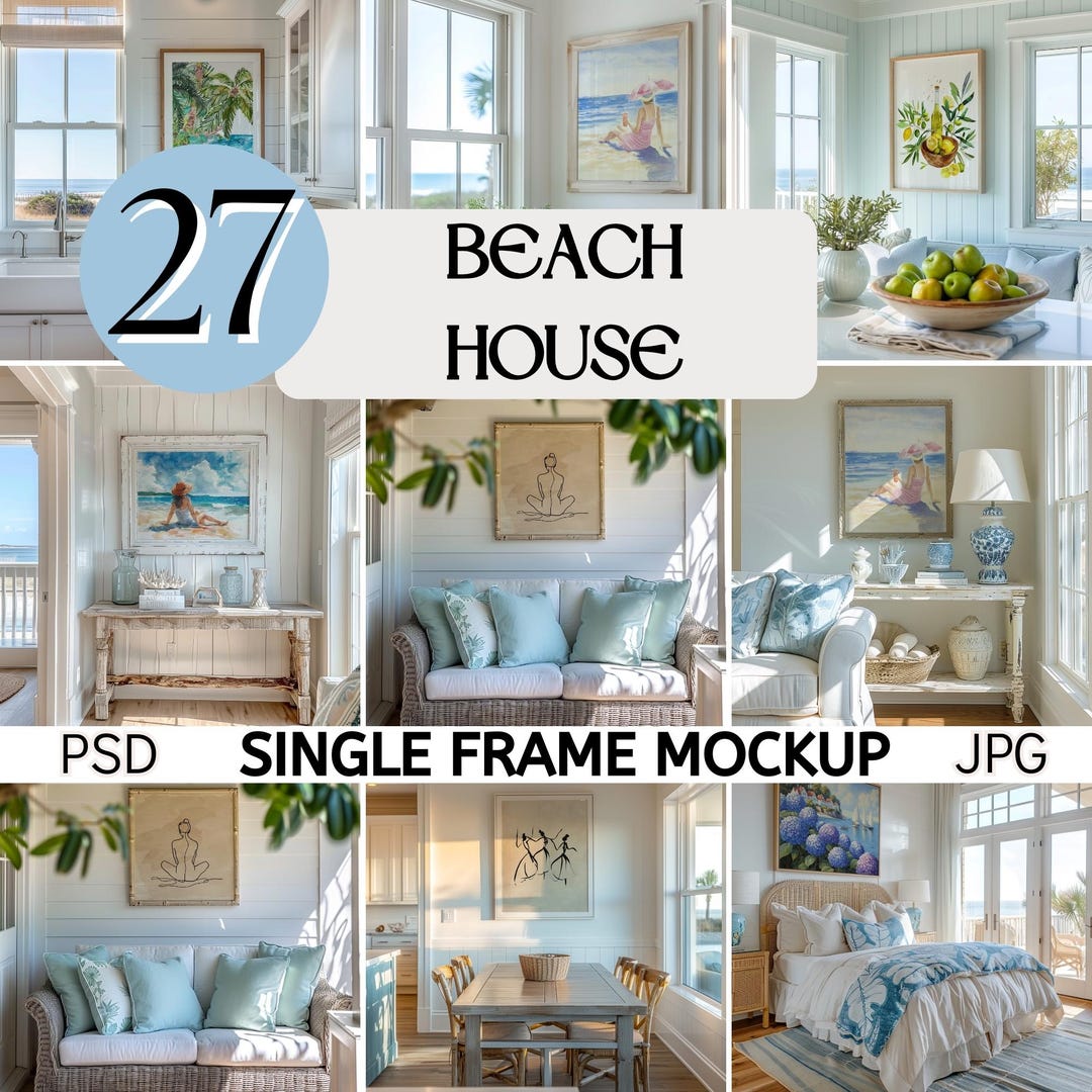 Beach House Frame Mockup Bundle | Beach Frame Mockup Bundle | Coastal ...