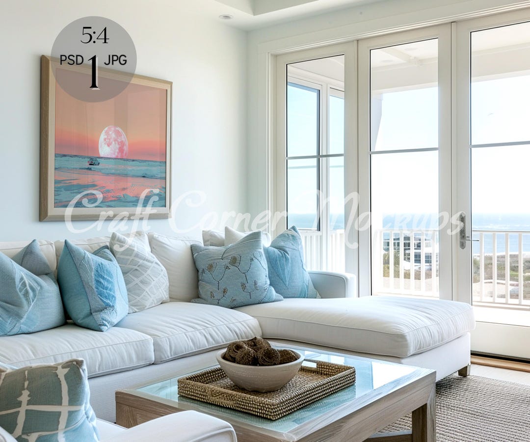 Beach House Frame Mockup, Coastal Frame Mockup, Beach Wall Art Frame ...