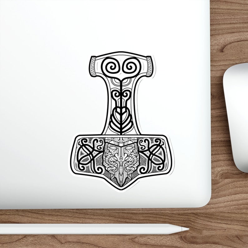 Thor's Hammer Mjolnir Sticker, Thor's Hammer Sticker, Vinyl Sticker ...
