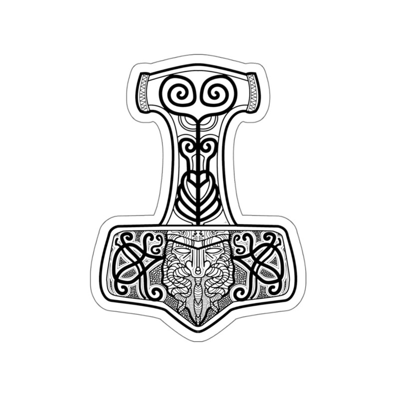 Thor's Hammer Mjolnir Sticker, Thor's Hammer Sticker, Vinyl Sticker ...