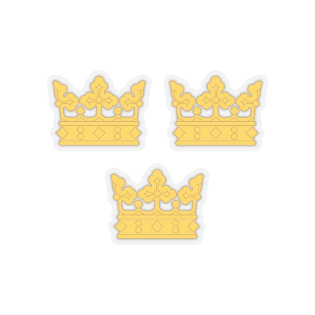 Tre Kronor, Three Crowns Kiss-cut Stickers, Transparent and White ...