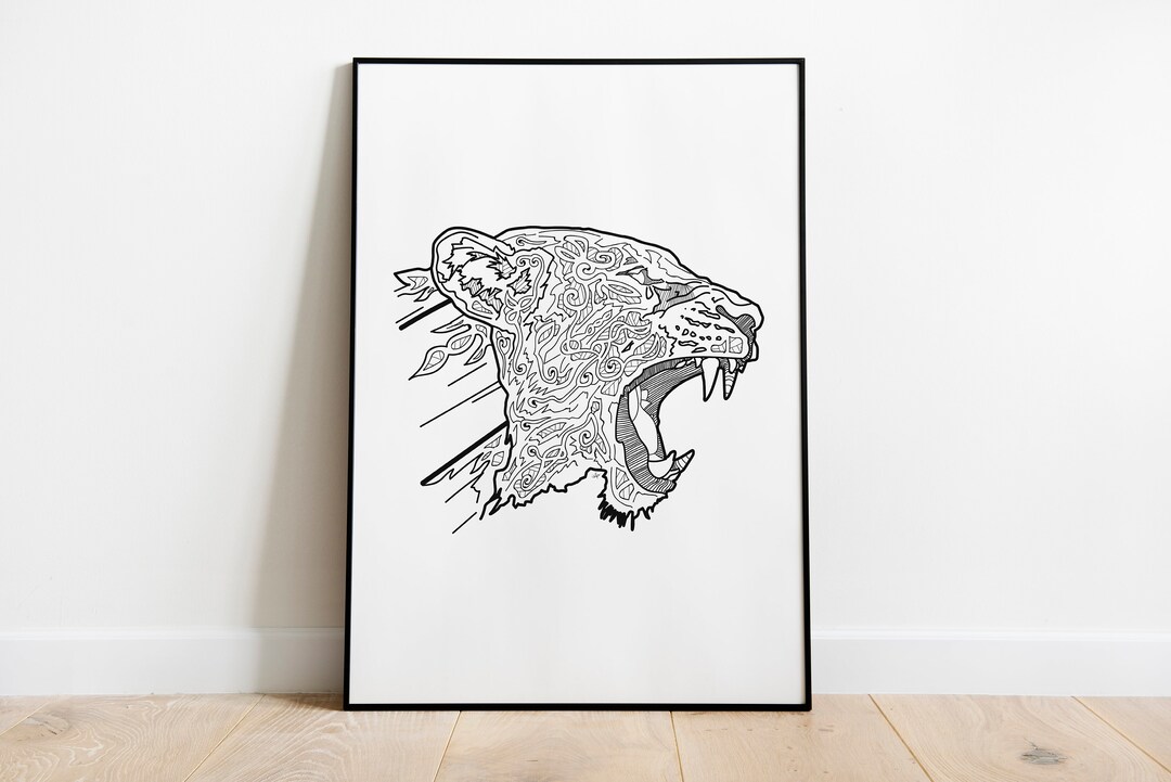 Nordic Lioness Digital Download Print in 5 Sizes - Etsy