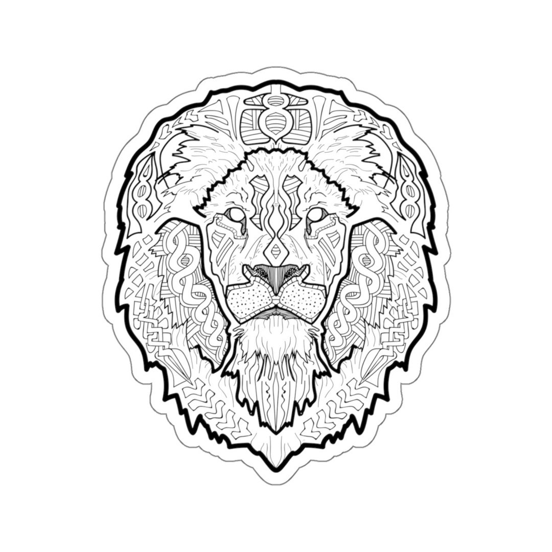 Lion Kiss-cut Sticker, Viking Lion Sticker, Celtic Lion Sticker - Etsy