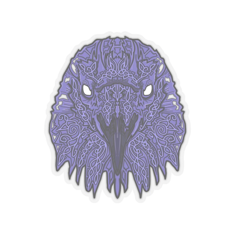 Raven Sticker, Viking Raven Celtic Raven Sticker, Crow Head, Raven Head ...