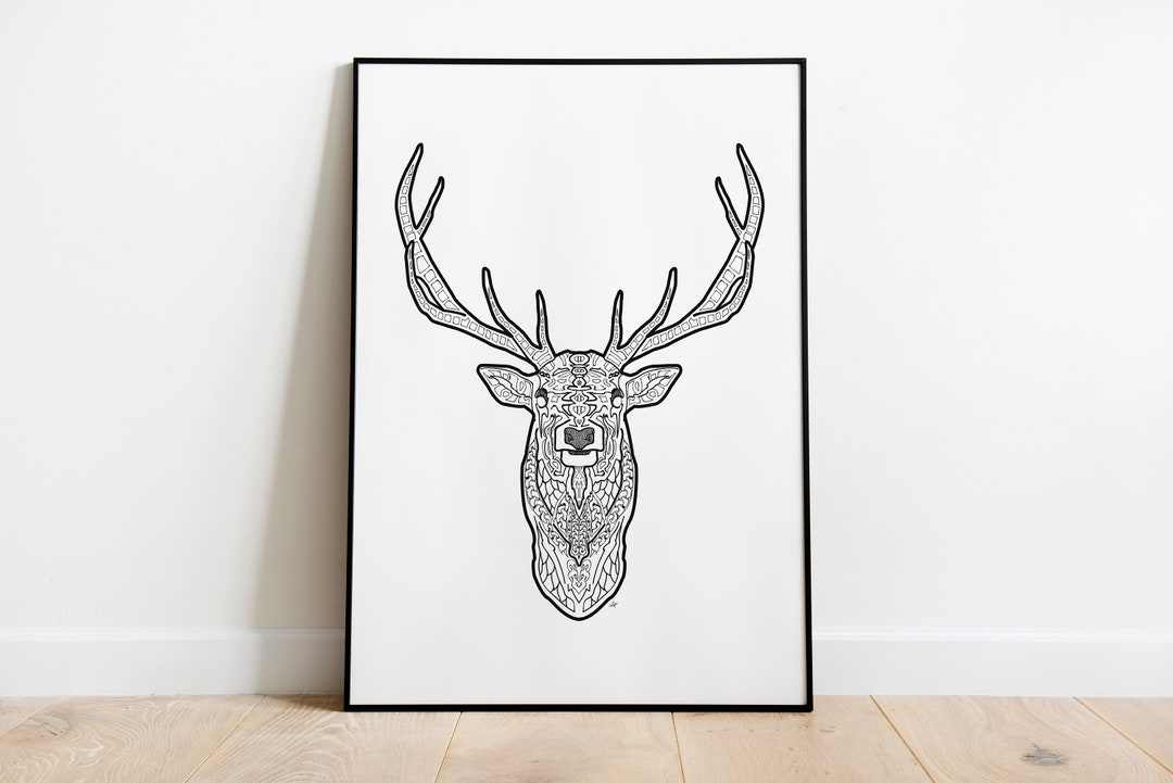 Nordic Elk Digital Download Print in 5 Sizes - Etsy