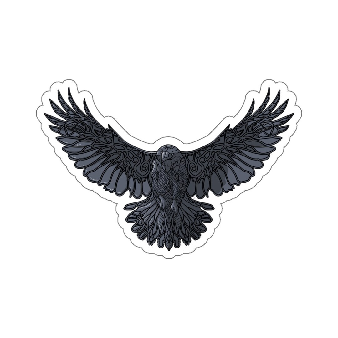 Raven Sticker Celtic Raven Sticker Viking Raven Huginn and Muninn Odins ...