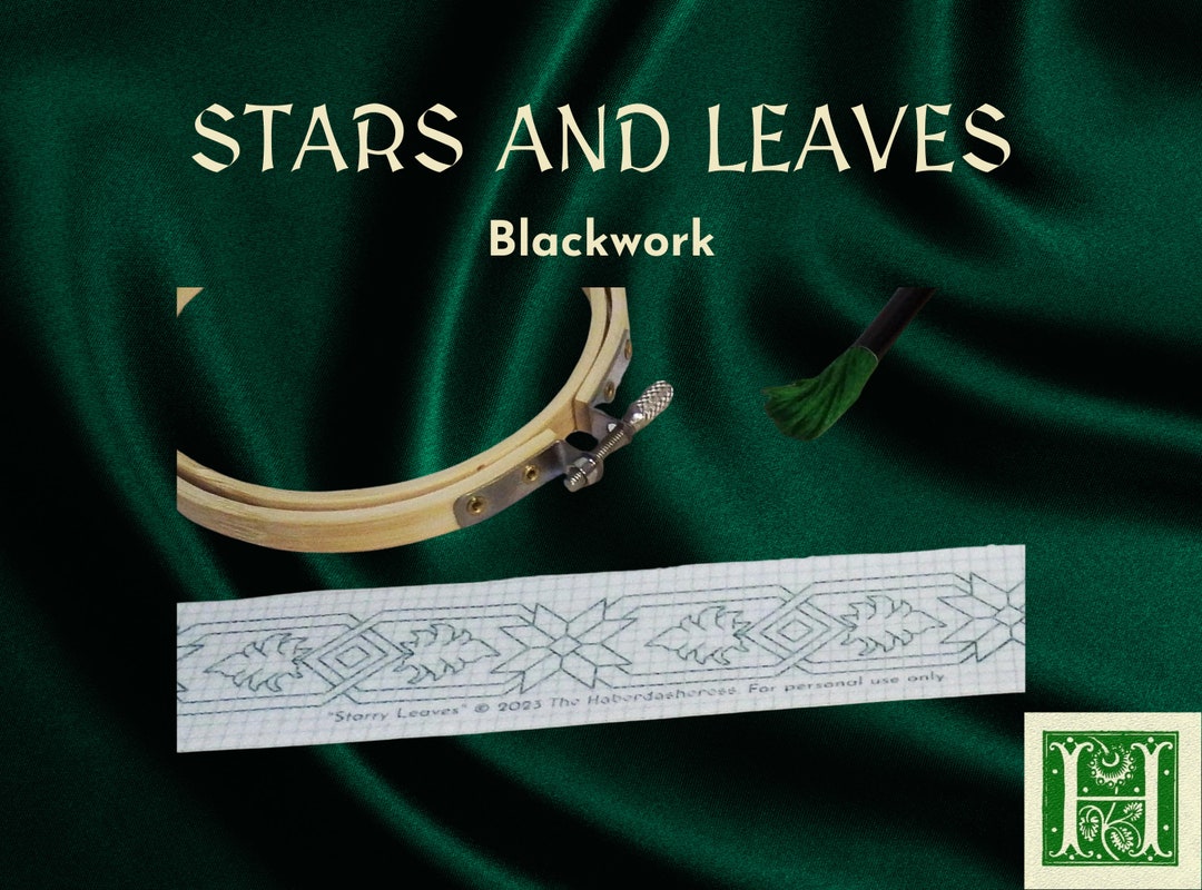 Stars Leaves Embroidery Pattern Stick Stitch Water Soluble Medieval ...