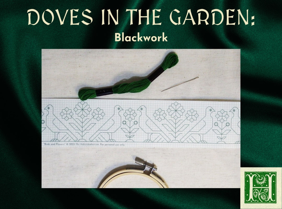 Doves in the Garden: Easy Stick-and-stitch Embroidery Pattern, Perfect ...