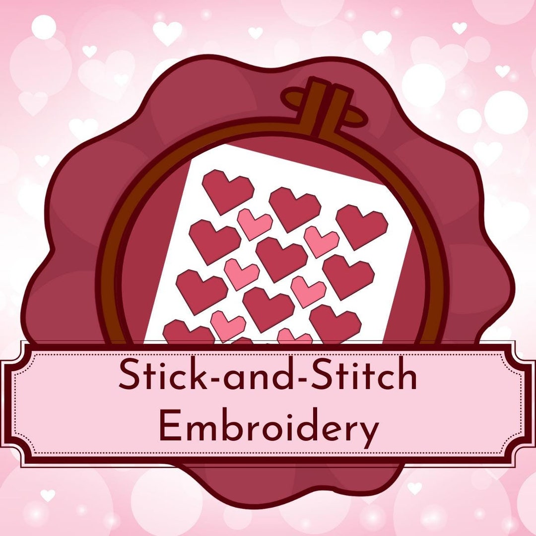 Combined Hearts: Easy Stick-and-stitch Embroidery Pattern, Perfect for ...