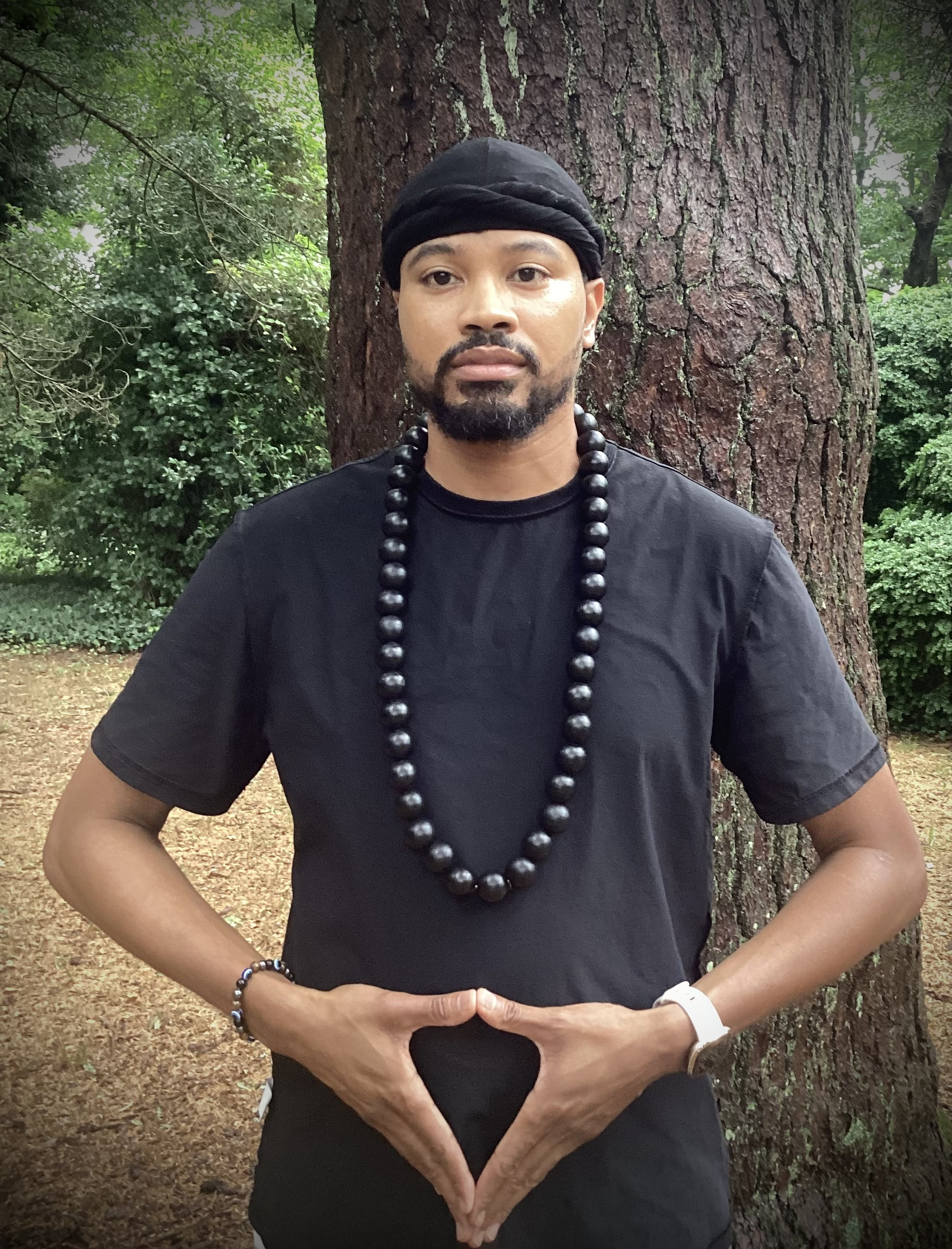 Large Wooden Black Bead Necklace for Men 30mm Big Beads - Etsy