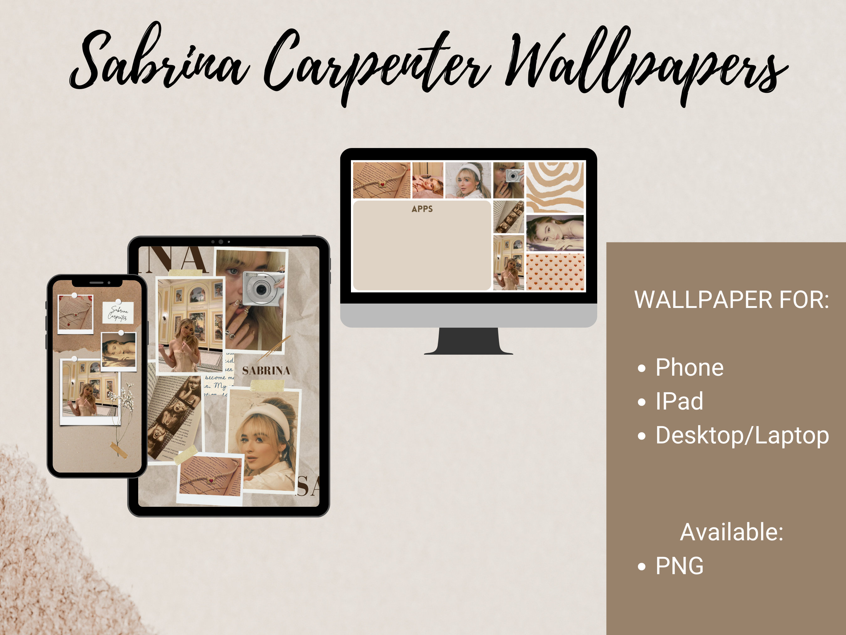 Sabrina Carpenter Themed Wallpaper iPhone Wallpapers Phone - Etsy