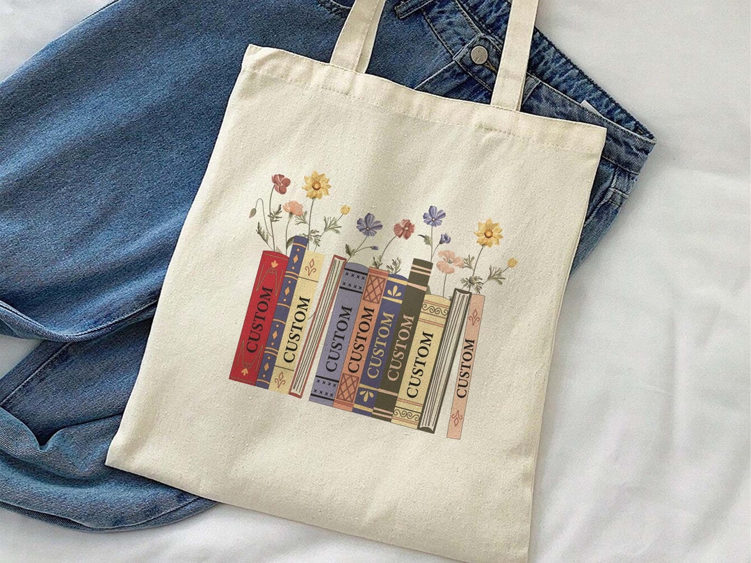 Personalized Favorite Books Tote Bag,custom Reader Canvas Tote Bag ...