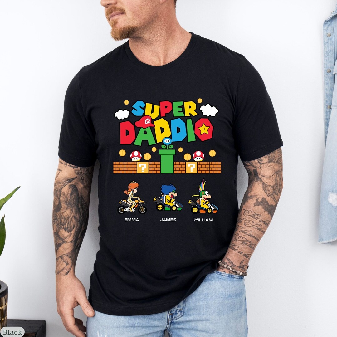 Custom Super Daddio Shirt, Personalized Shirt Gift for Father's Day ...