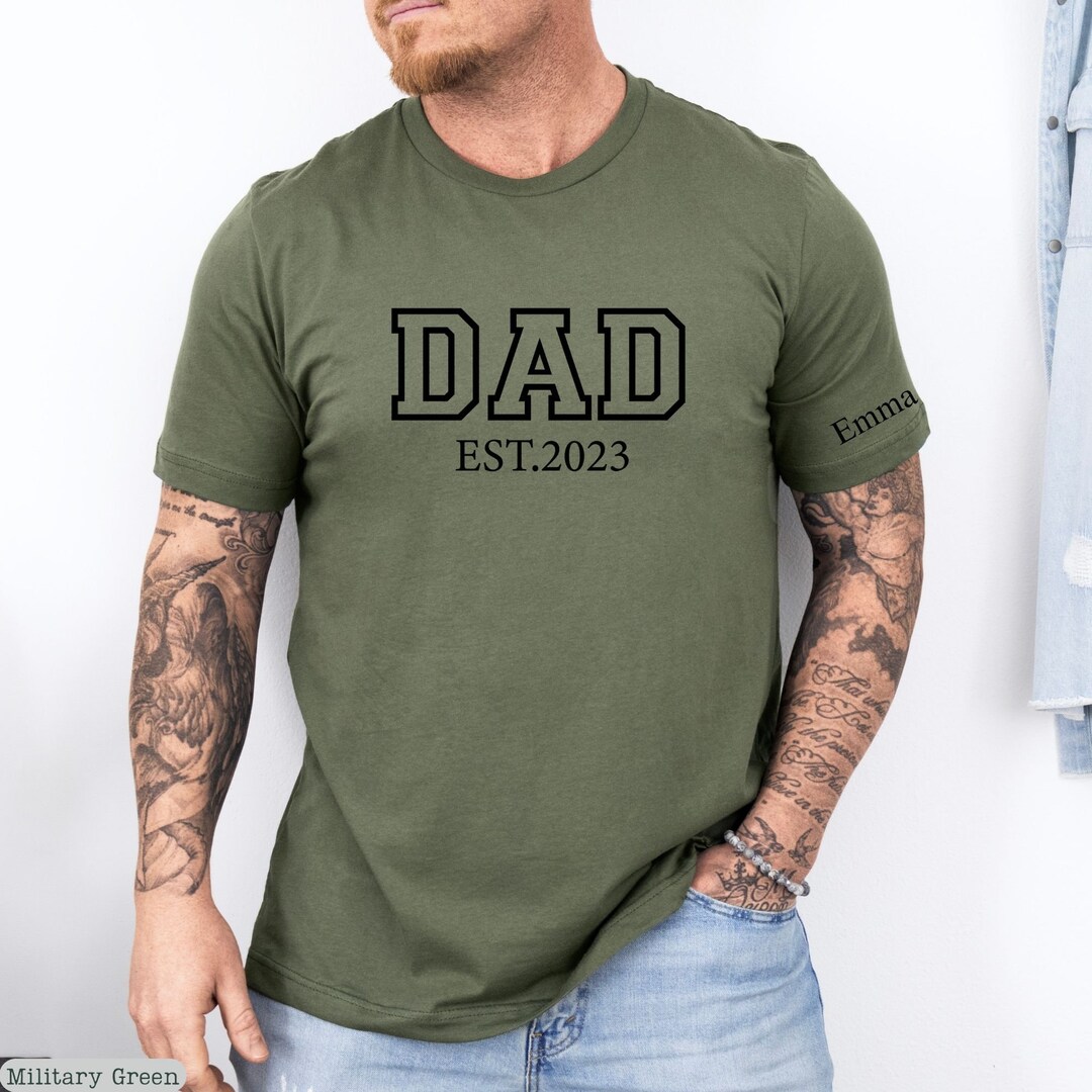 Custom Dad Shirt With Kid Names on Sleeve Shirt, Custom Children Names ...