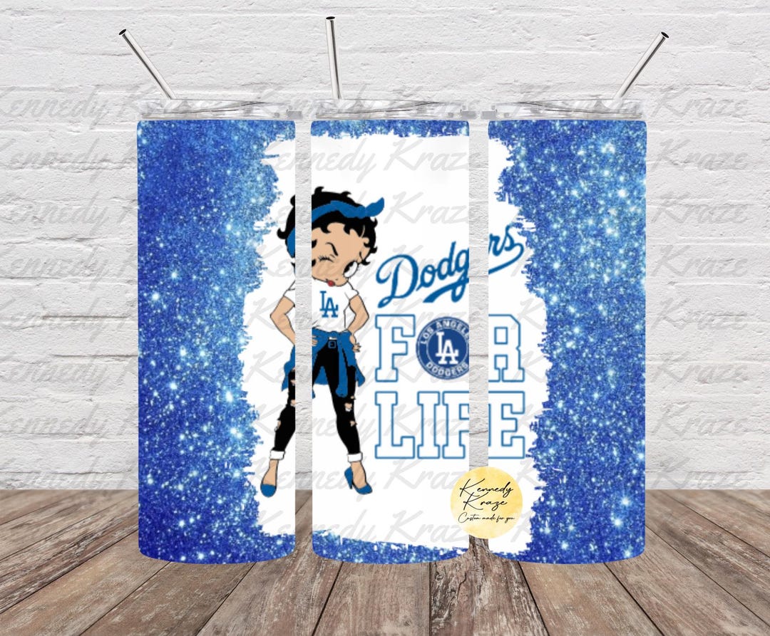 Dodgers for Life 20 Oz Tumbler With Car Coaster - Betty Baseball - Etsy