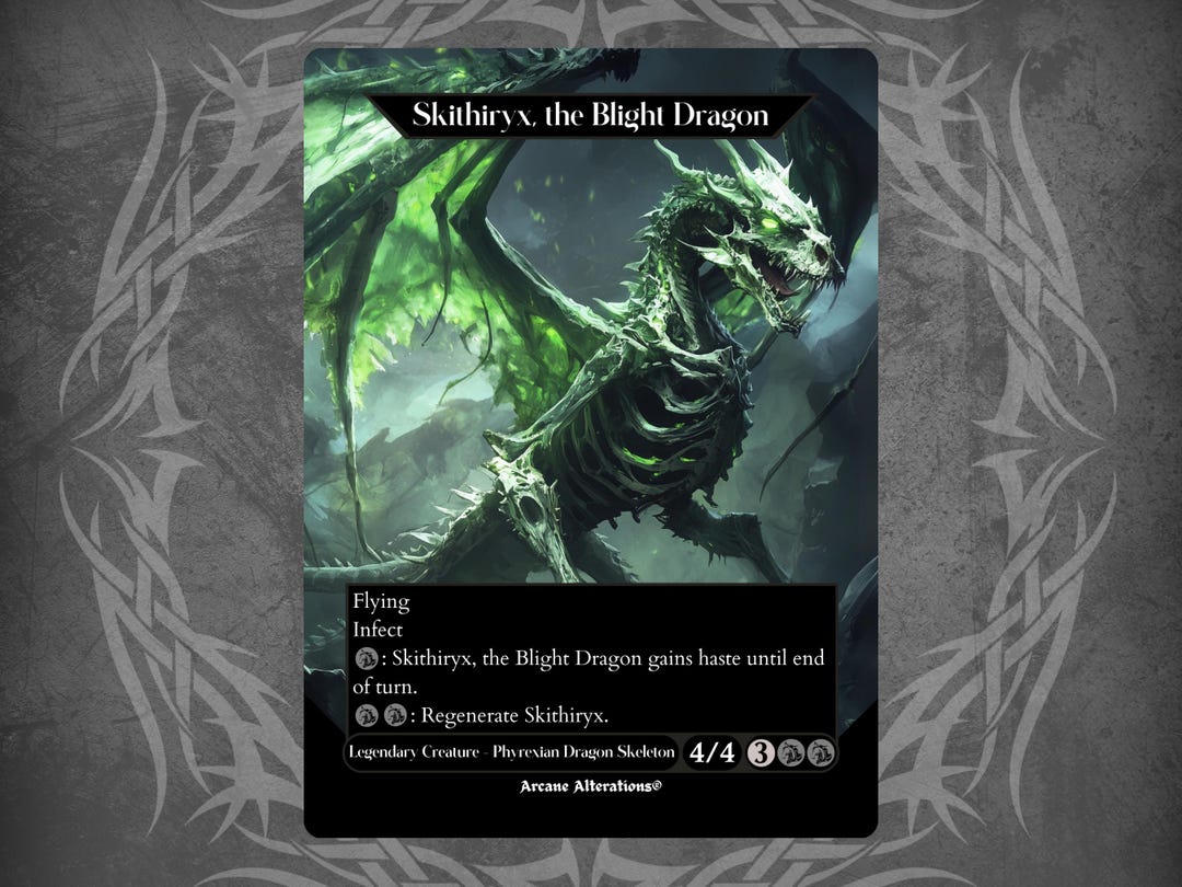 Skithiryx, the Blight Dragon - Proxy Full Art Custom Card - Etsy
