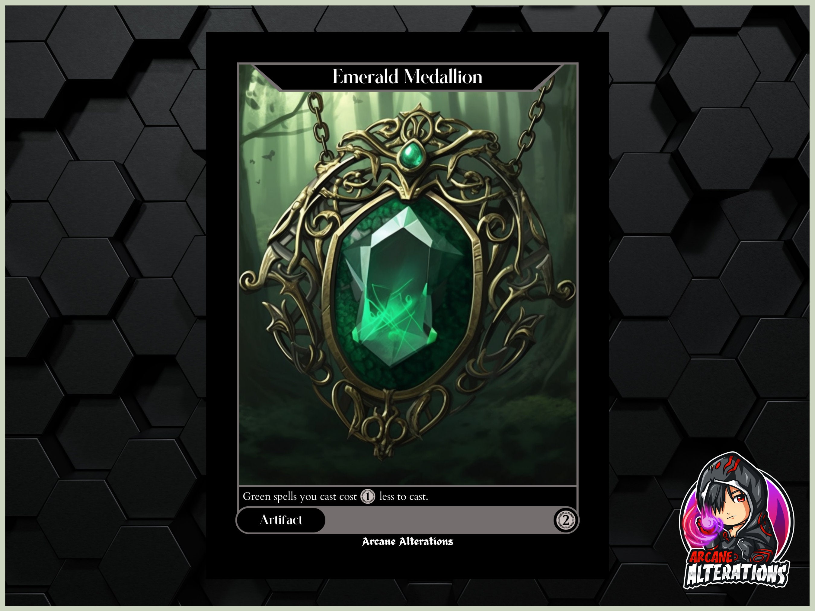 Emerald Medallion Full Art Custom Card - Etsy