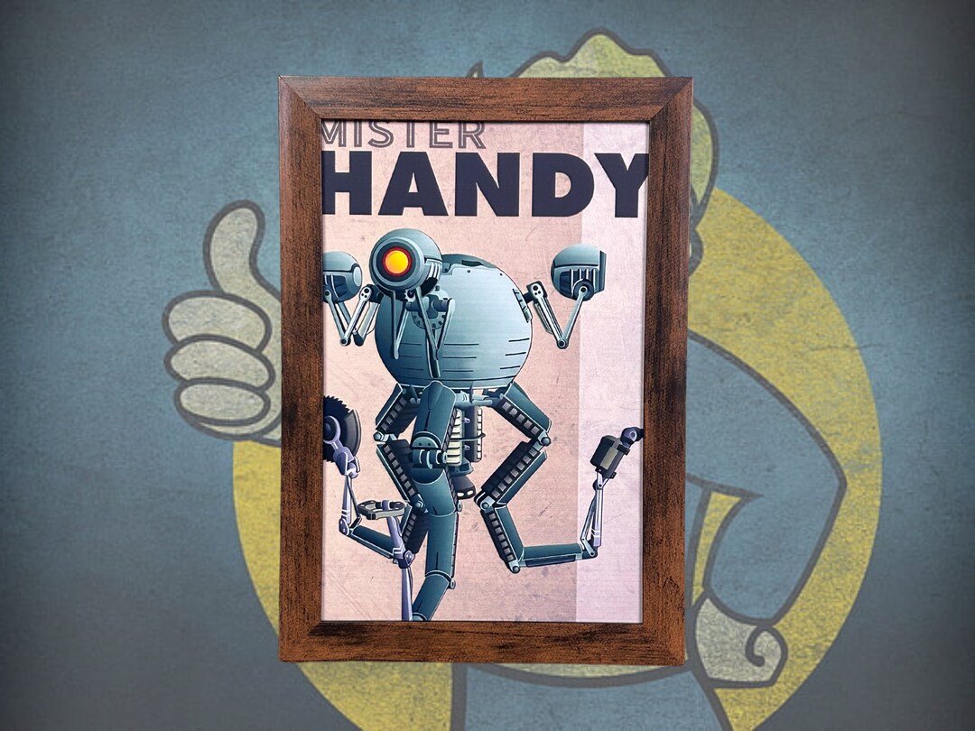 Fallout Mr. Handy Framed Desktop Art Print 4x6 With Wood Frame - Etsy