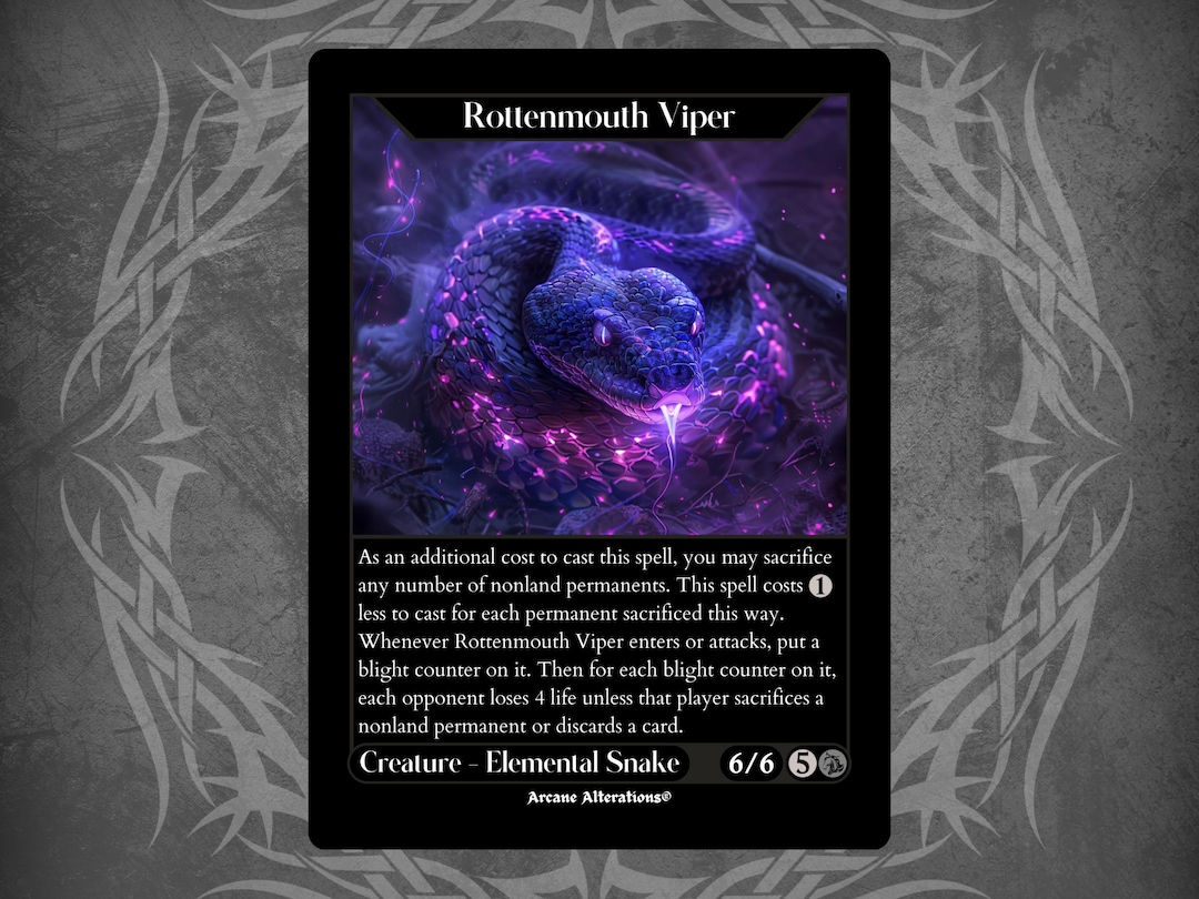 Rottenmouth Viper - Full Art Custom Card - Etsy