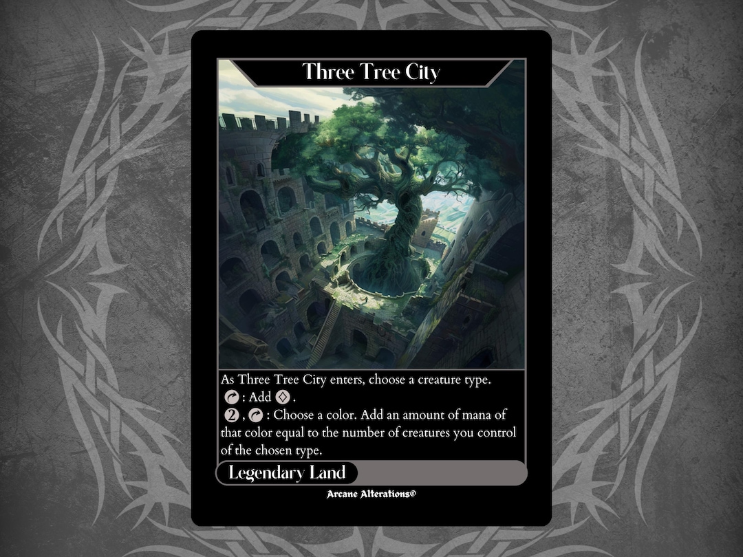 Three Tree City - Full Art Custom Card - Etsy