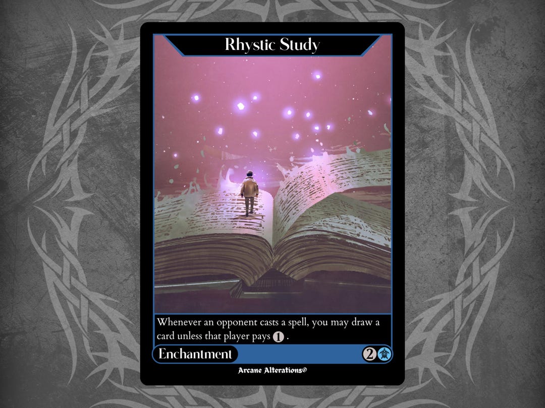 Rhystic Study - Full Art Custom Card - Etsy