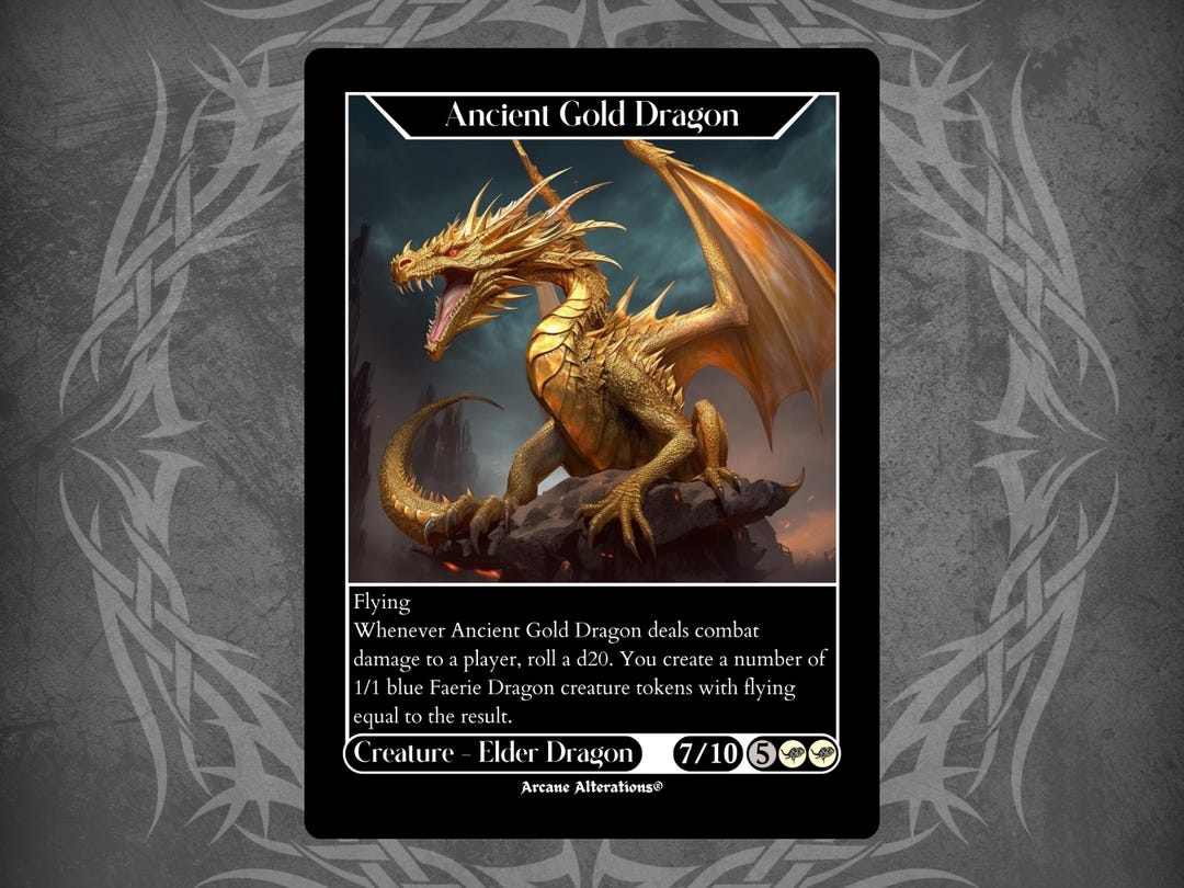 Ancient Gold Dragon - Full Art Custom Card - Etsy