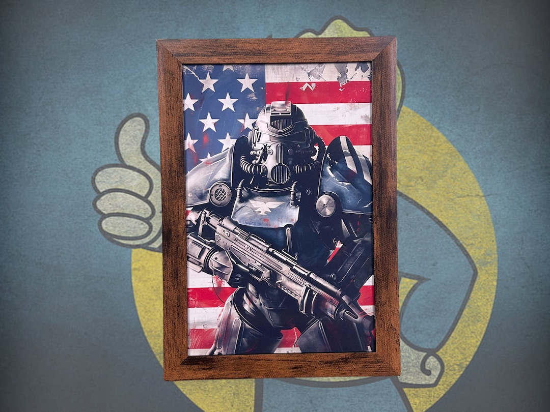 Fallout USA Power Armor Framed Desktop Art Print 4x6 With Wood Frame - Etsy