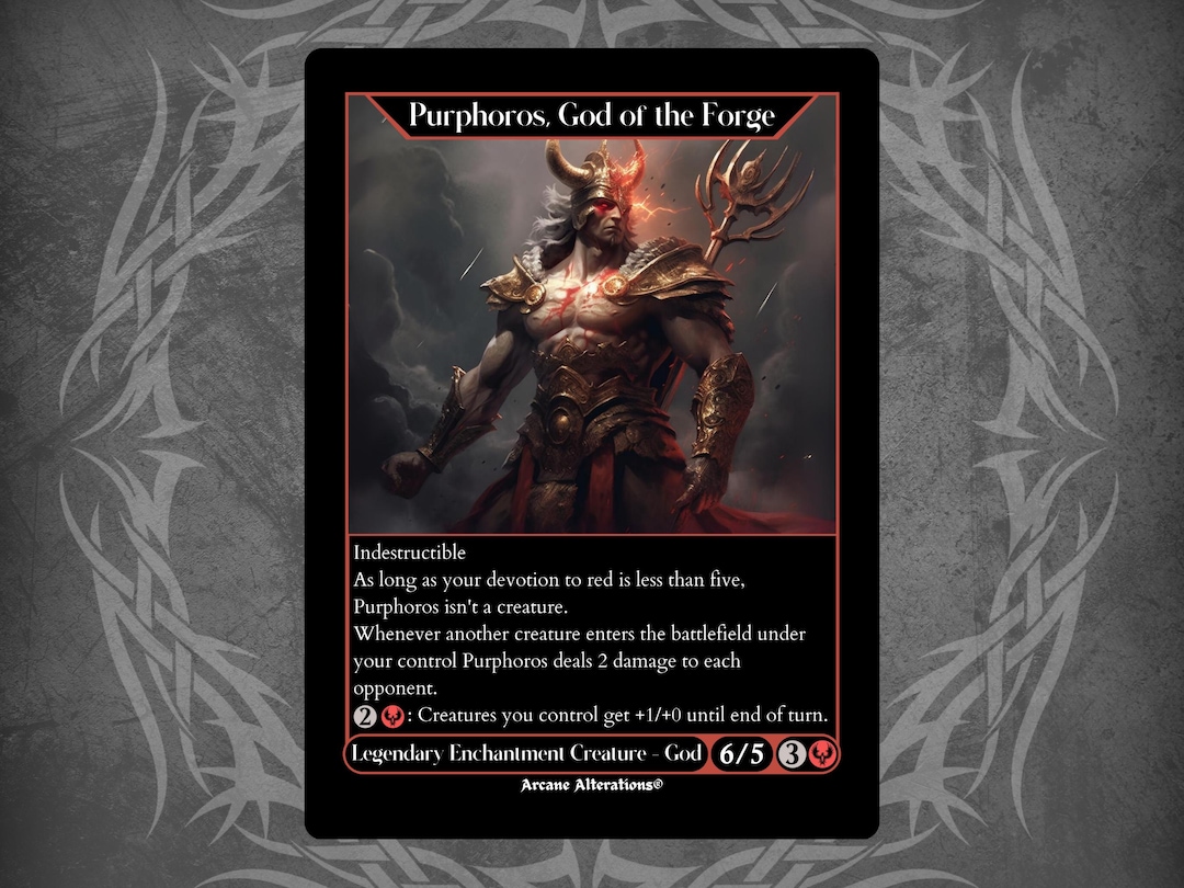 Purphoros, God of the Forge - Full Art Custom Card - Etsy
