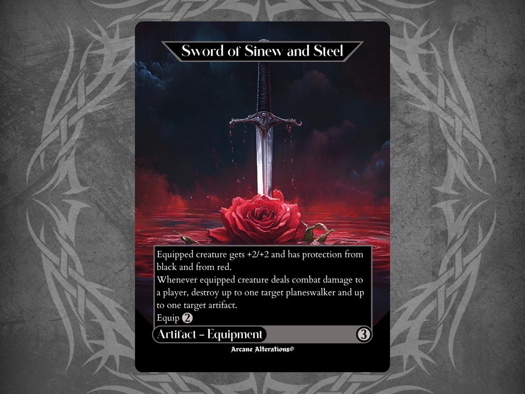 Sword of Sinew and Steel - Proxy Full Art Custom Card - Etsy