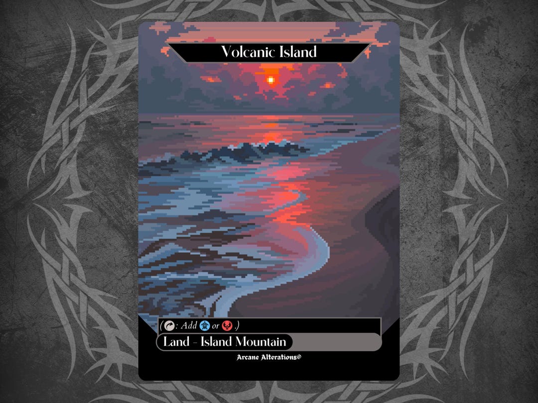 Volcanic Island - Proxy Full Art Custom Card - Etsy
