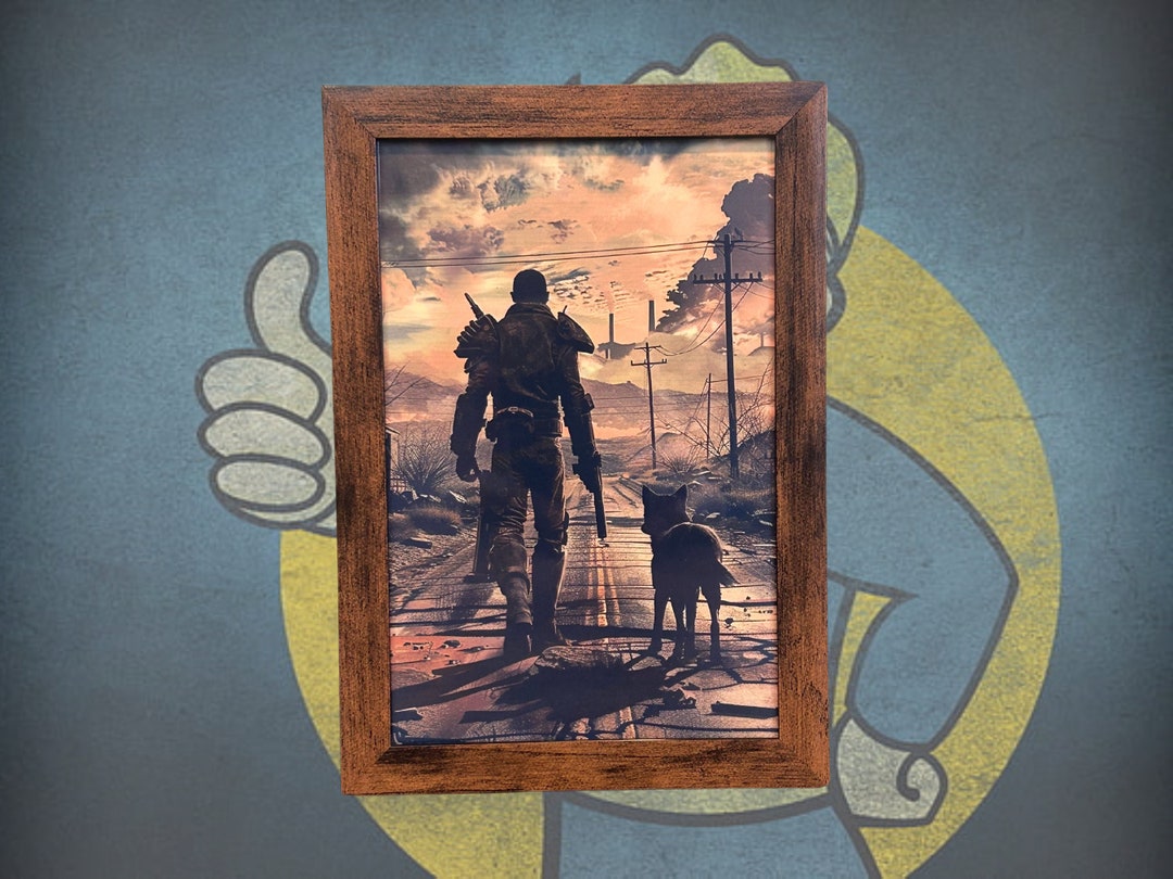 Fallout Lone Wanderer Framed Desktop Art Print 4x6 With Wood Frame - Etsy