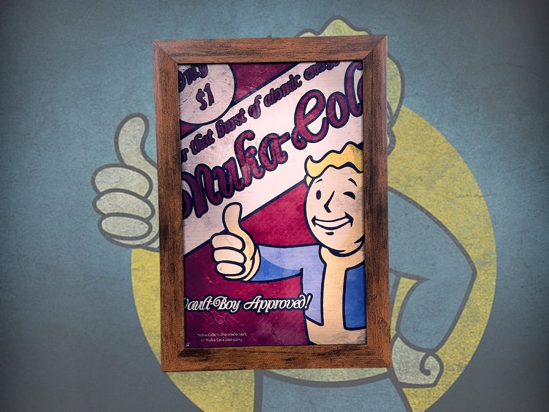 Fallout Nuka-cola Framed Desktop Art Print 4x6 With Wood Frame - Etsy
